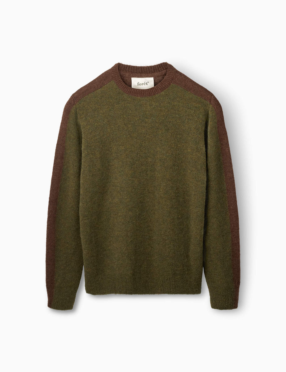 ALPINE CONRAST KNIT - ARMY/BROWN – foret