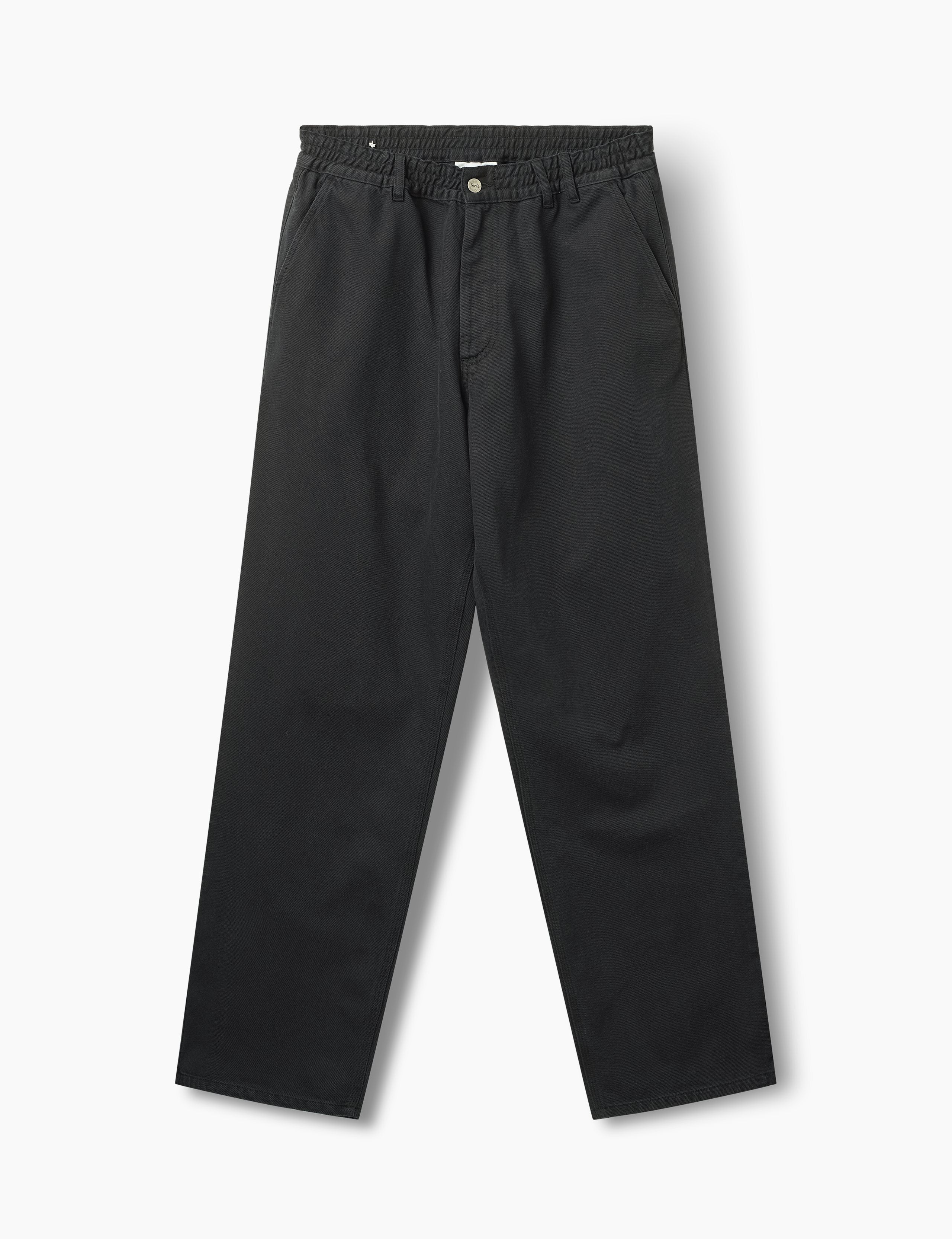 CLAY TWILL PANTS - BLACK – foret