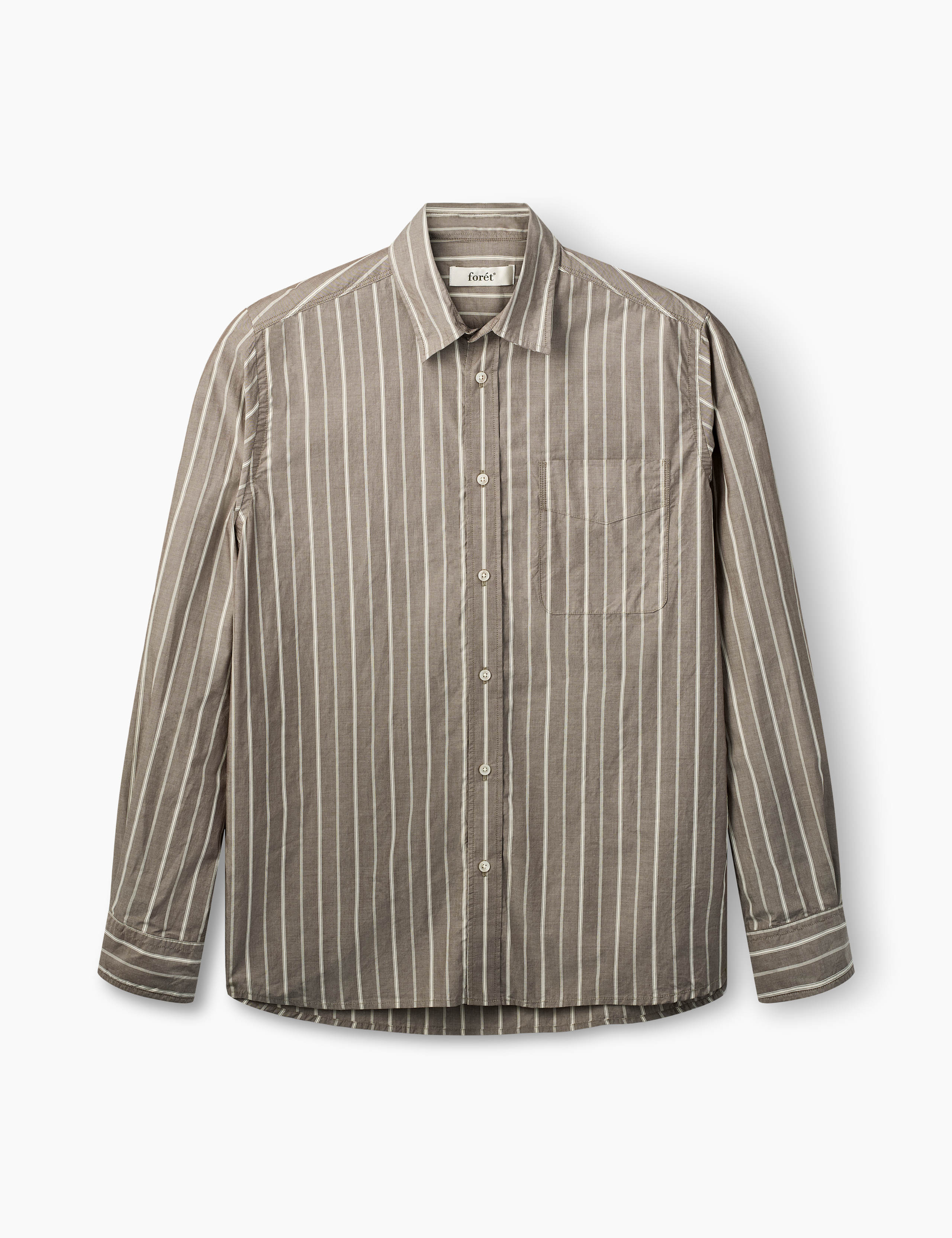 MAPLE REGULAR FIT POPLIN SHIRT - BROWN STRIPE – foret