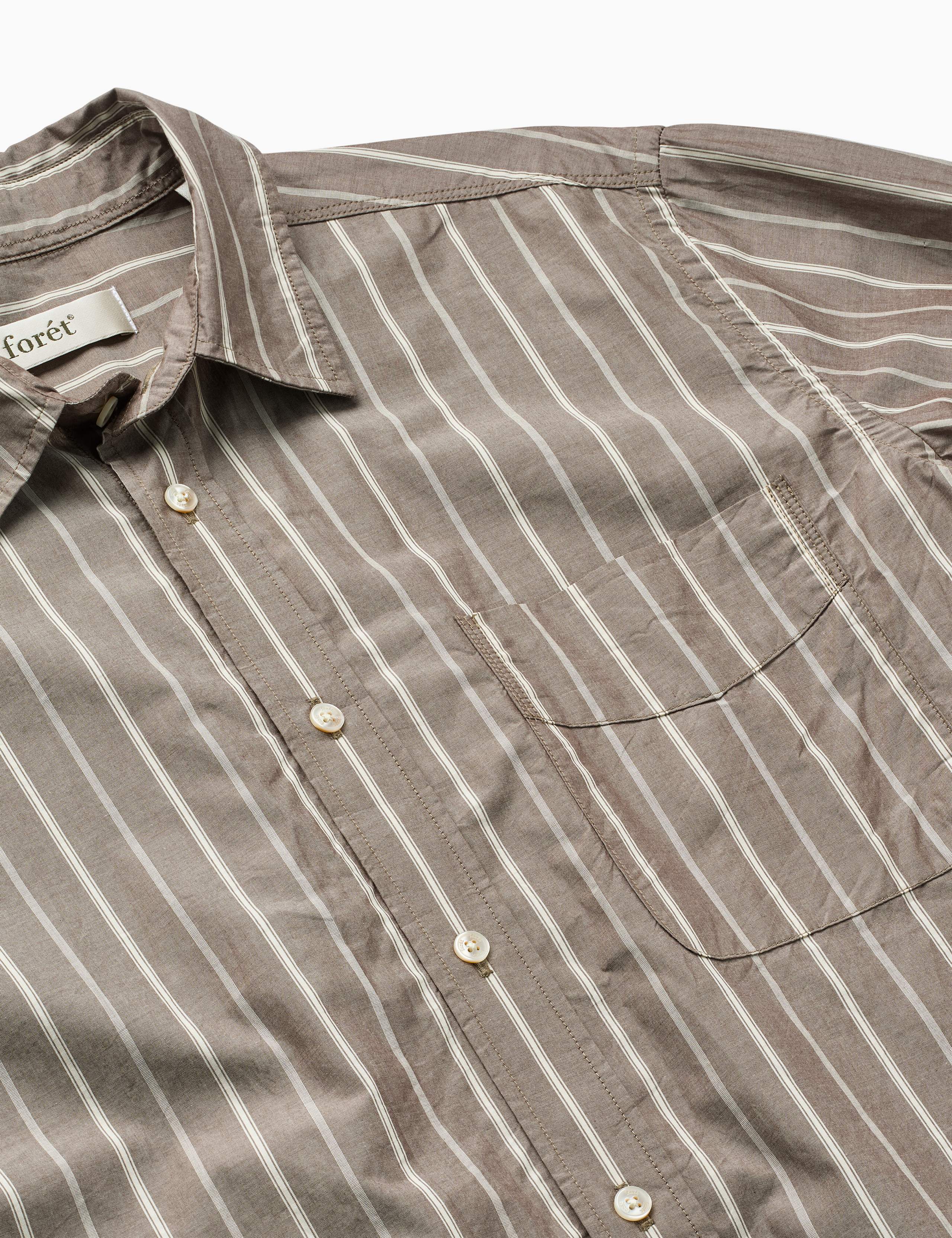 MAPLE REGULAR FIT POPLIN SHIRT - BROWN STRIPE – foret